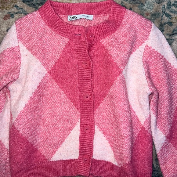 Zara | Sweaters | Zara Pink Button Up Crop Sweater | Poshmark